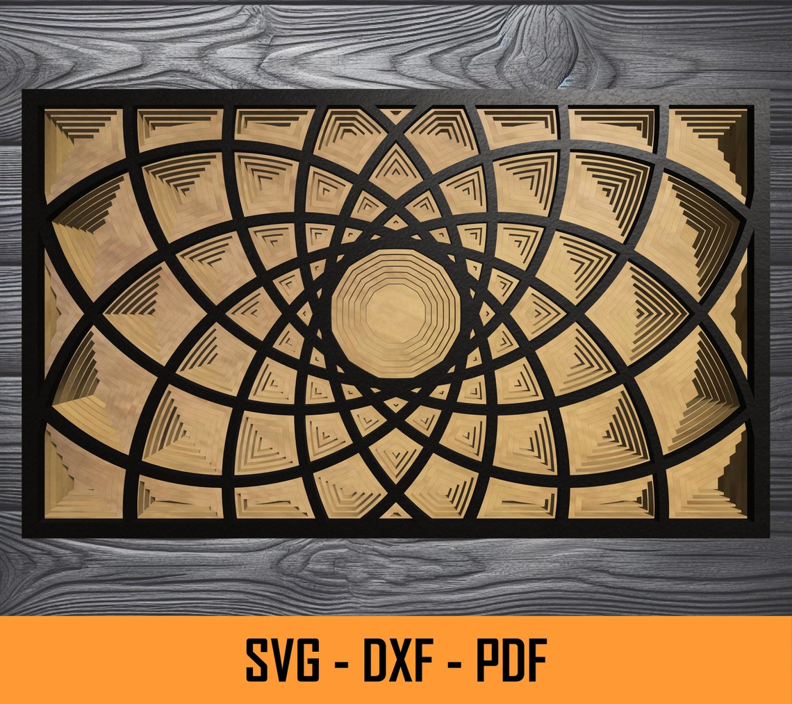 Layered Wall Art Laser Cut File, Multilayer SVG Vector Drawing, 8 Layer ...