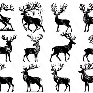 Reindeer SVG Bundle 1, Christmas Reindeer Svg Png Bundle, Reindeer Cut ...