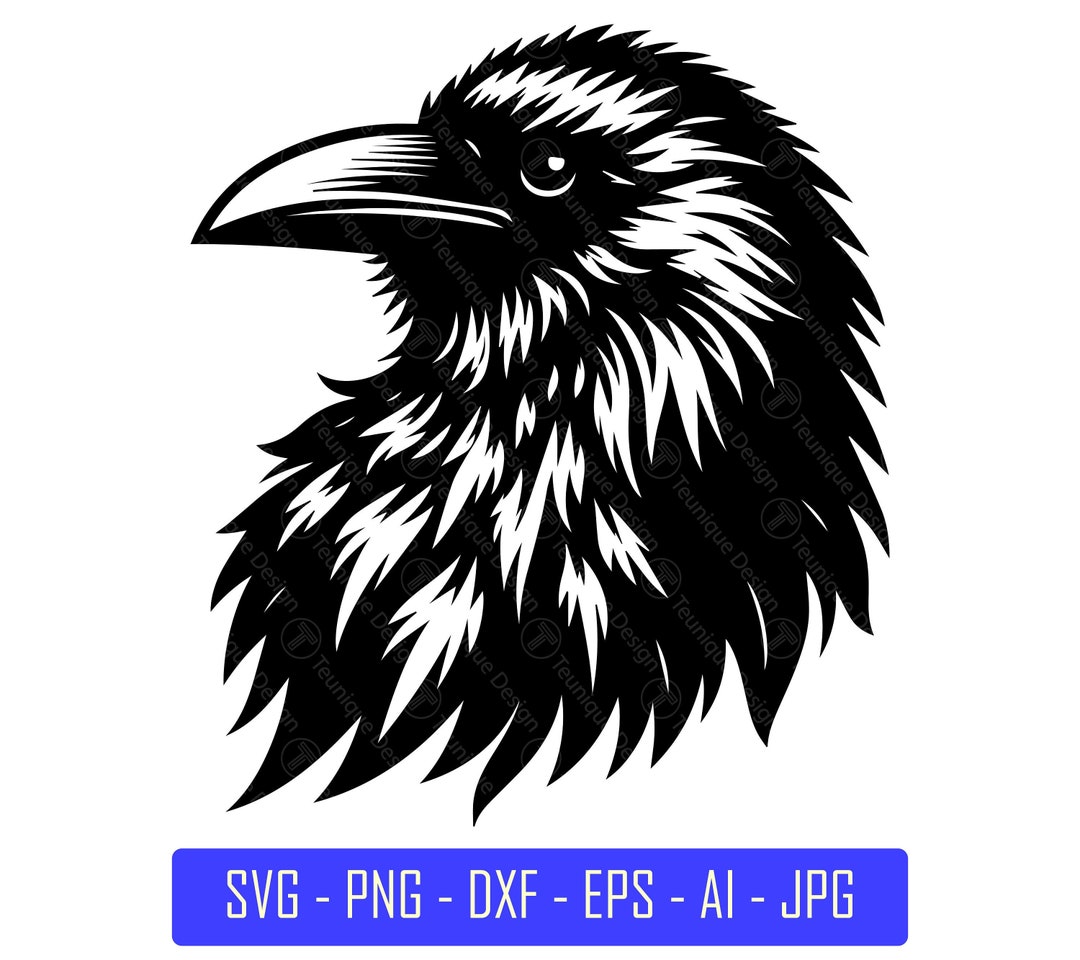 Raven Crow Cut Files for Cricut, Laser SVG Bird Design, T-shirt ...