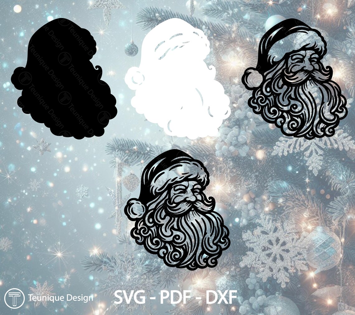 Multi Layer Santa, 3 Layers Santa SVG PDF DXF Laser Cutting Files ...