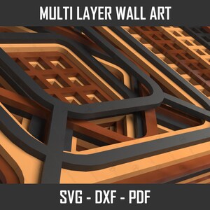 Layered Wall Art Laser Cut File, Multilayer SVG Vector Drawing, 9 Layer ...