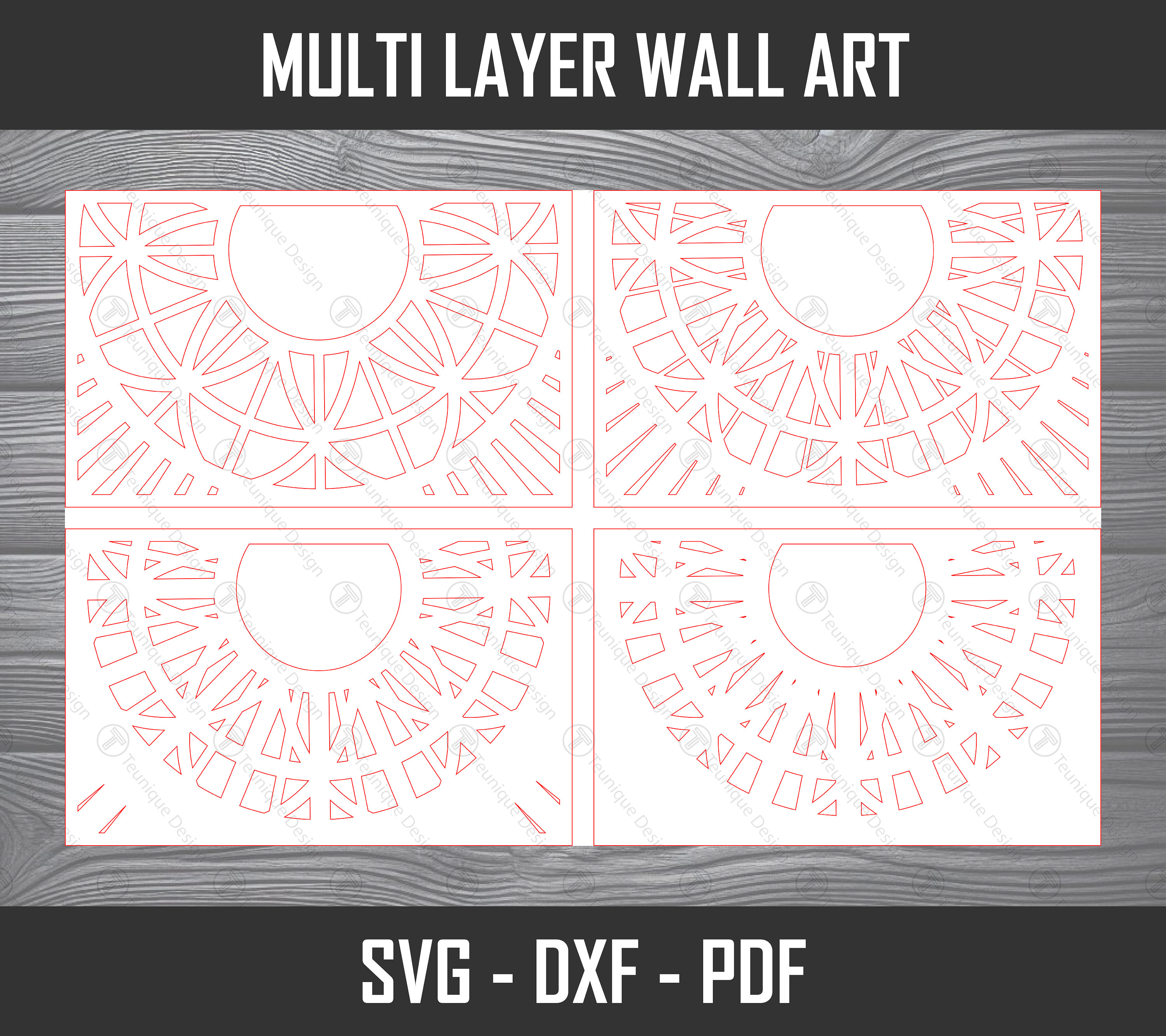 Multi Layer Wall Art Laser Cut Files, 12 Layer Mandala Design, SVG, DXF ...