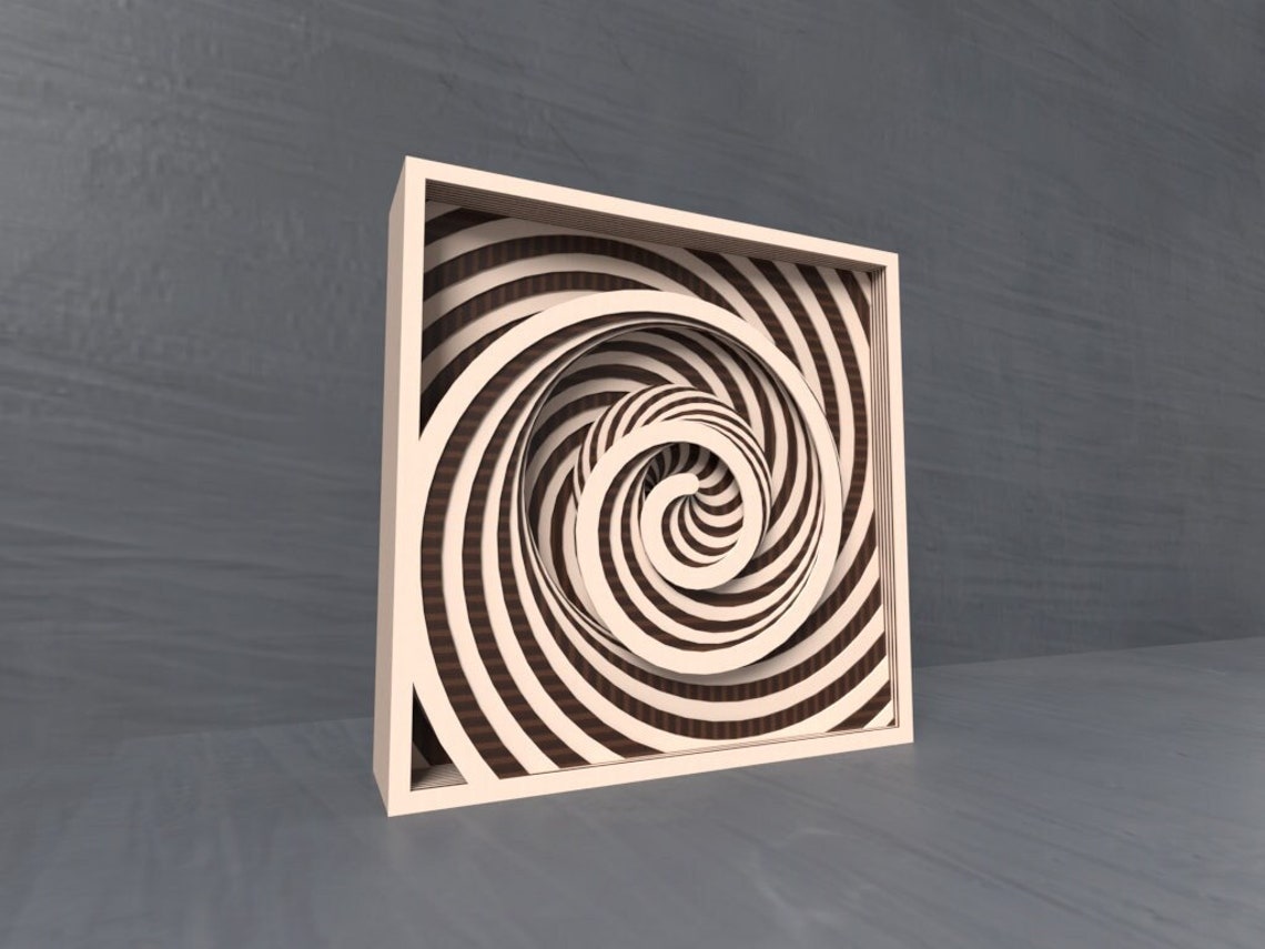 Layered Wall Art Spiral Laser Cut File, Multilayer Helix SVG Vector ...