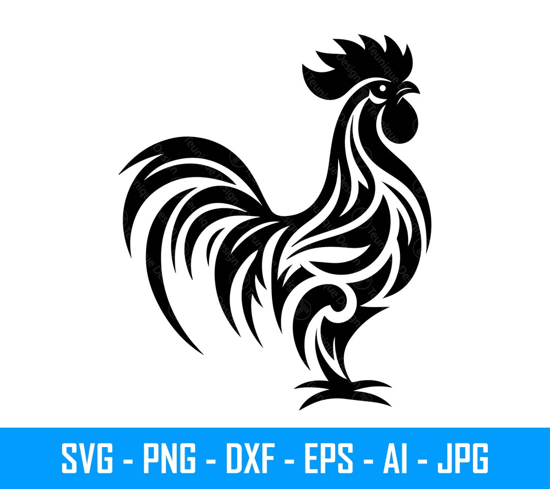 Tribal Rooster SVG, Vector Cut File for Cricut, Farm Animal Designs ...