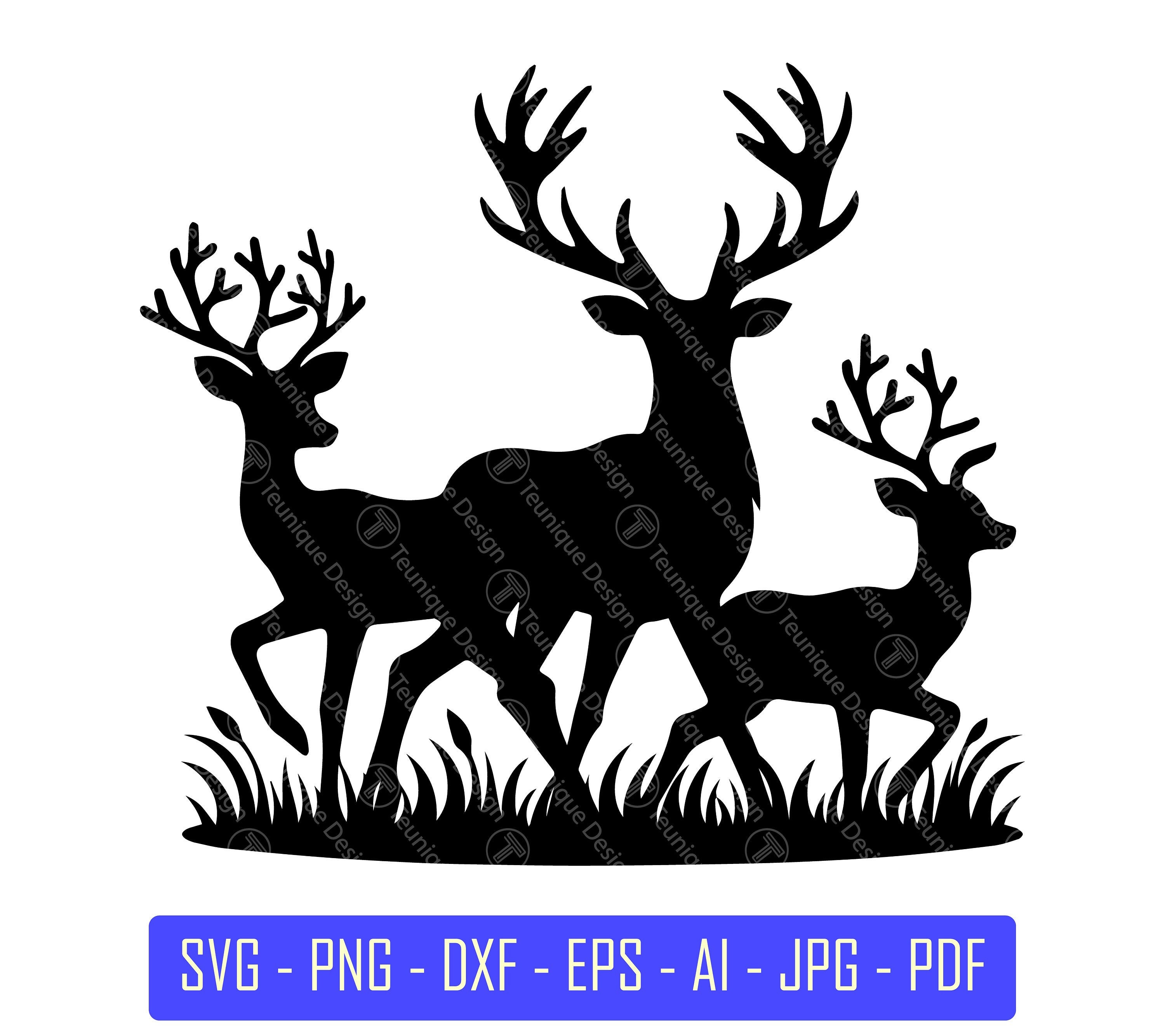 Reindeer SVG, Reindeer Family SVG, Reindeer Silhouette, Reindeer PNG ...