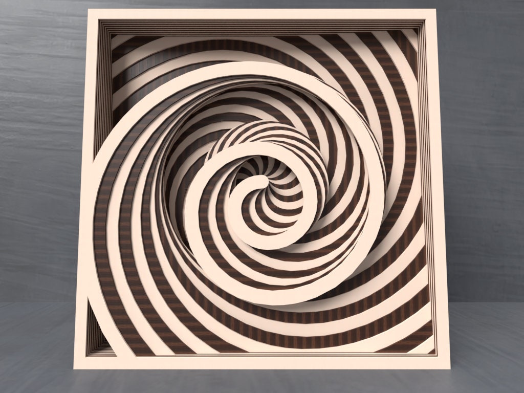 Layered Wall Art Spiral Laser Cut File, Multilayer Helix SVG Vector ...