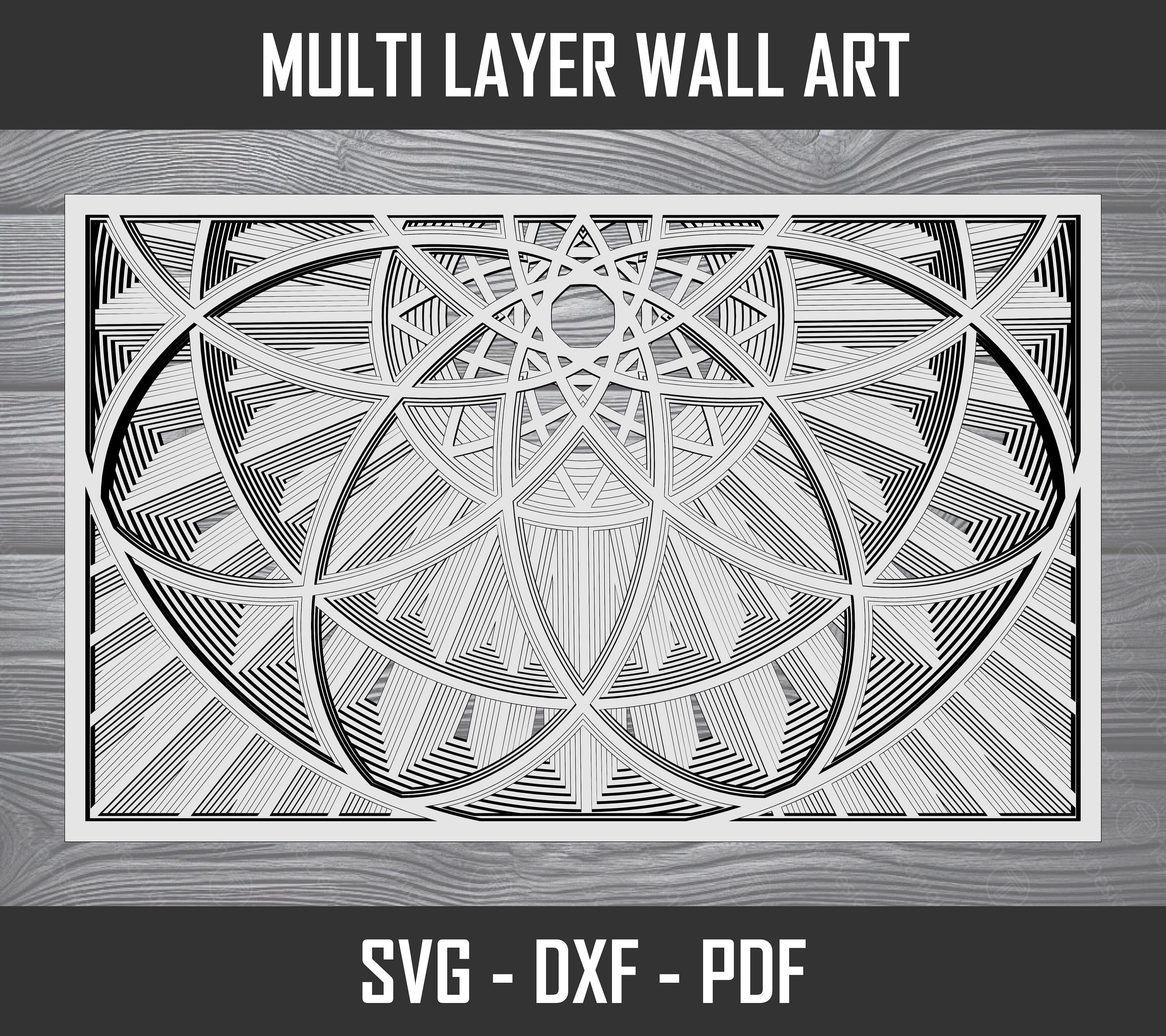 Multi Layer Wall Art Laser Cut Files, 12 Layer Mandala Design, SVG, DXF ...