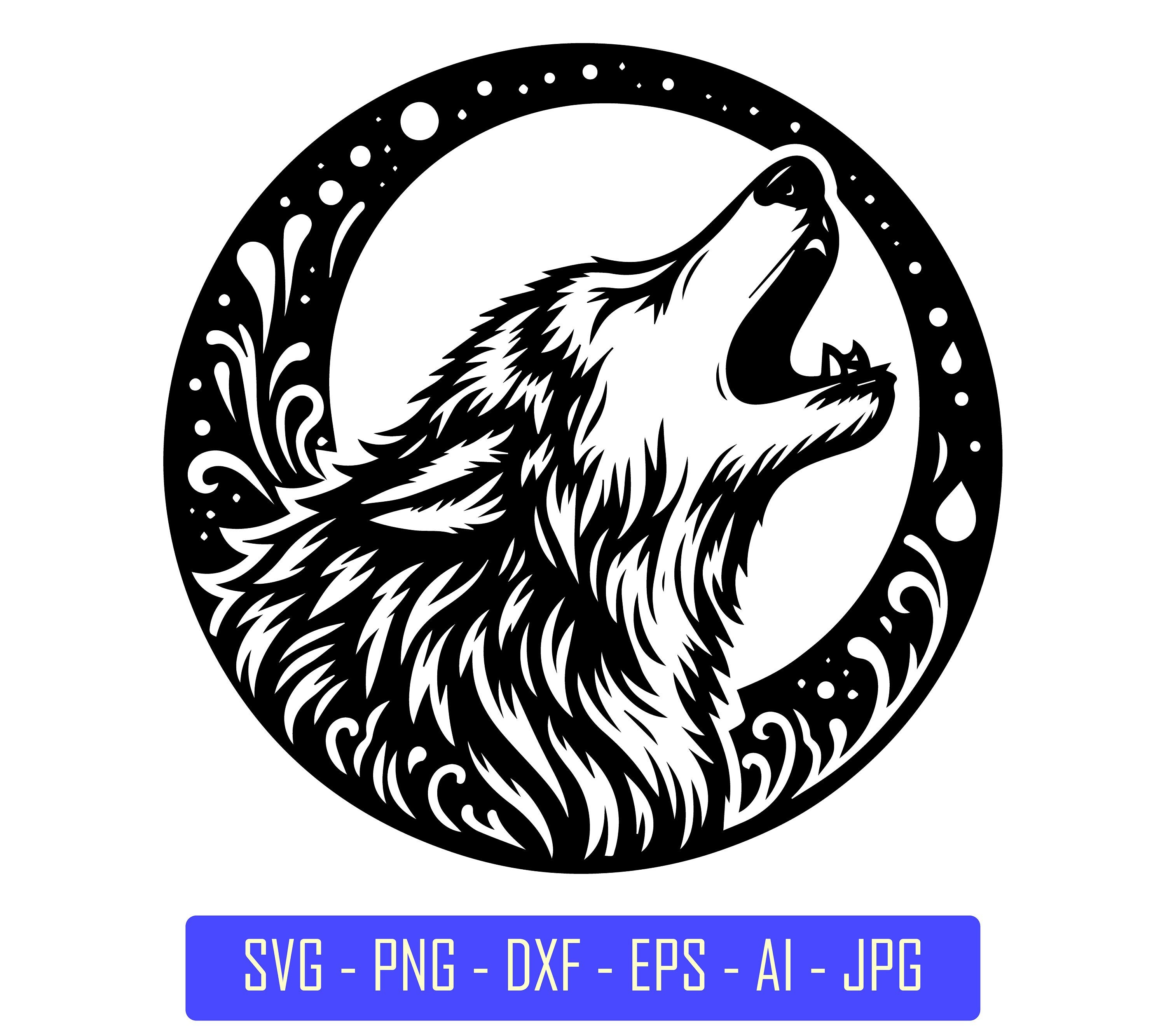 Wolf SVG Howling Wolf Silhouette Digital Download Cut Files - Etsy