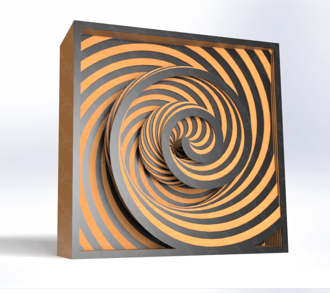 Layered Wall Art Spiral Laser Cut File, Multilayer Helix SVG Vector ...