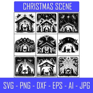 Christmas Scene SVG, Nativity Scene, PNG Files, Digital Files ...