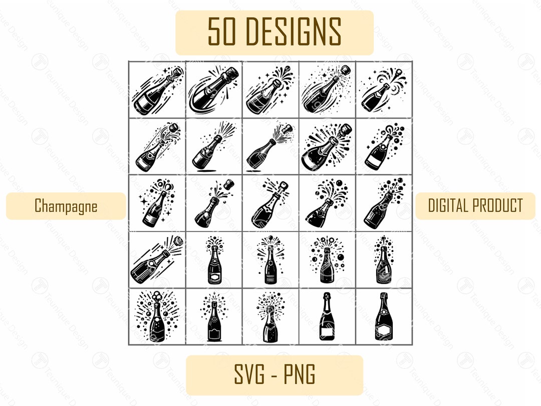 Champagne SVG Bundle, Champagne Bottle Svg Png, New Years Eve ...