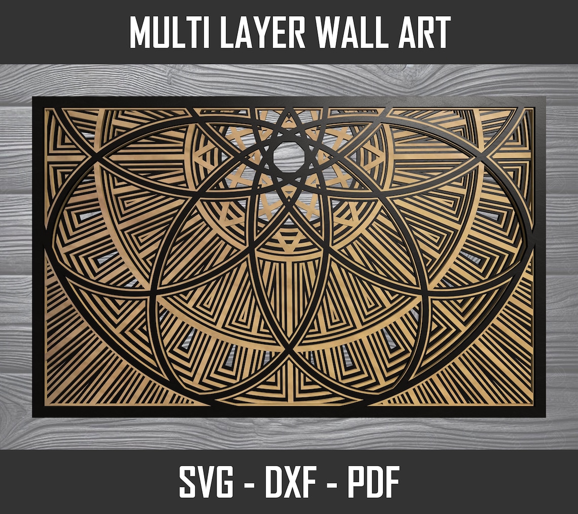 Multi Layer Wall Art Laser Cut Files, 12 Layer Mandala Design, SVG, DXF ...