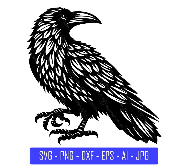 Raven Crow SVG, Cut Out for Cricut, Laser Bird T-shirt Design ...