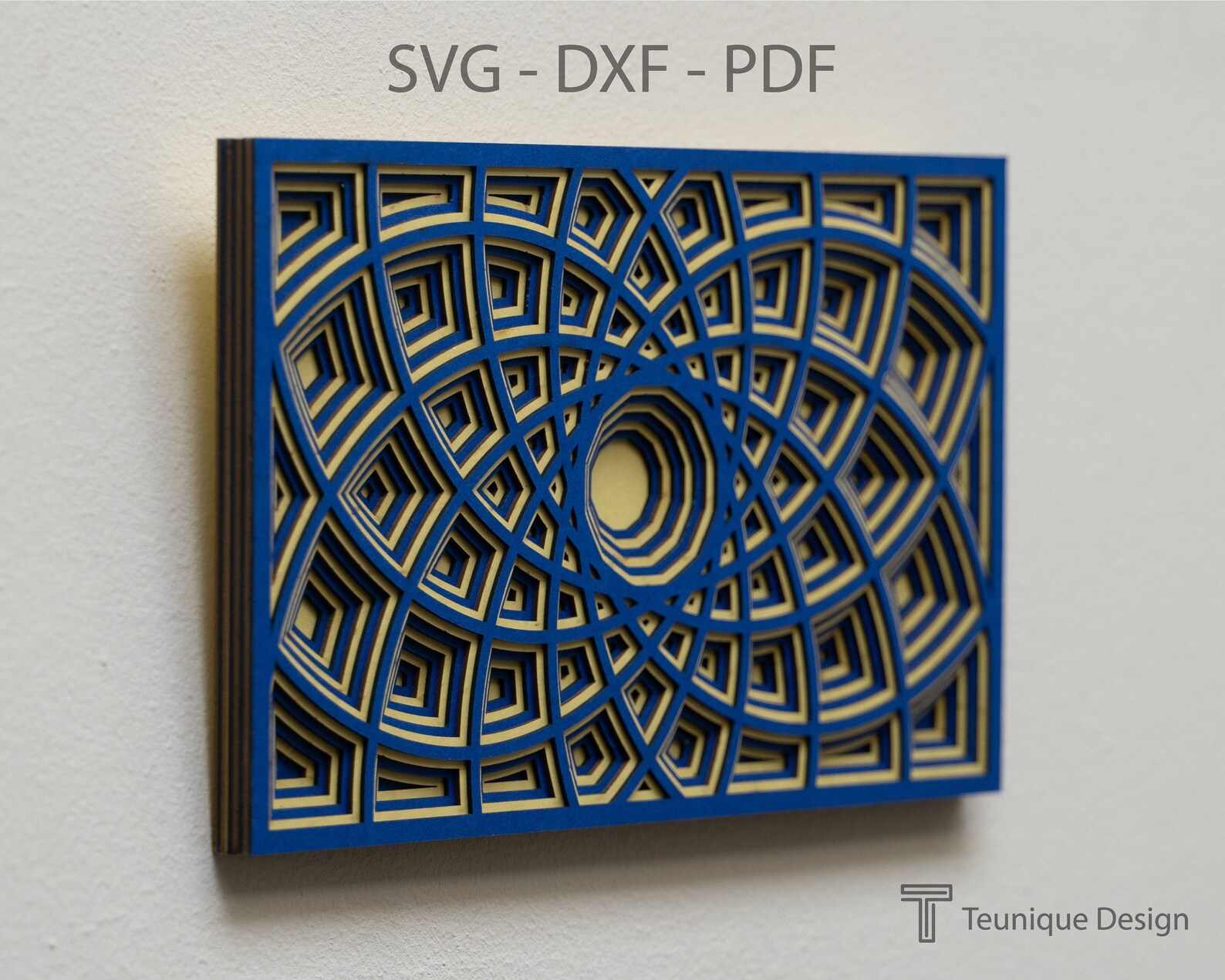 Layered Torus Wall Art Laser Cut File, Multilayer SVG Vector Drawing, 8 ...