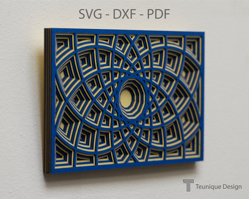 Layered Wall Art Laser Cut File, Multilayer SVG Vector Drawing, 8 Layer ...