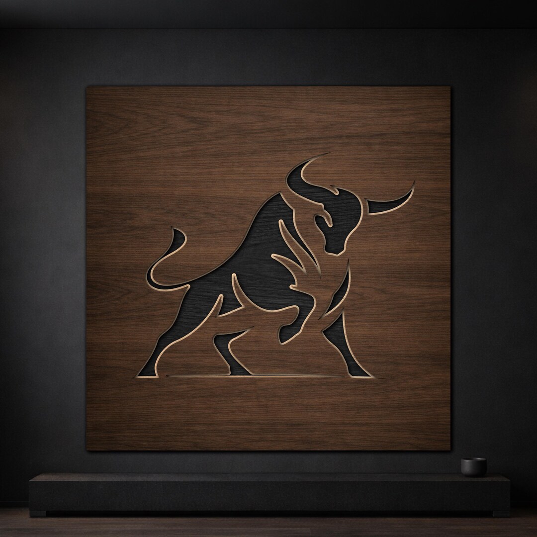 Layered Bull SVG PDF DXF – 3 Layer Animal Design for Laser Cutting ...
