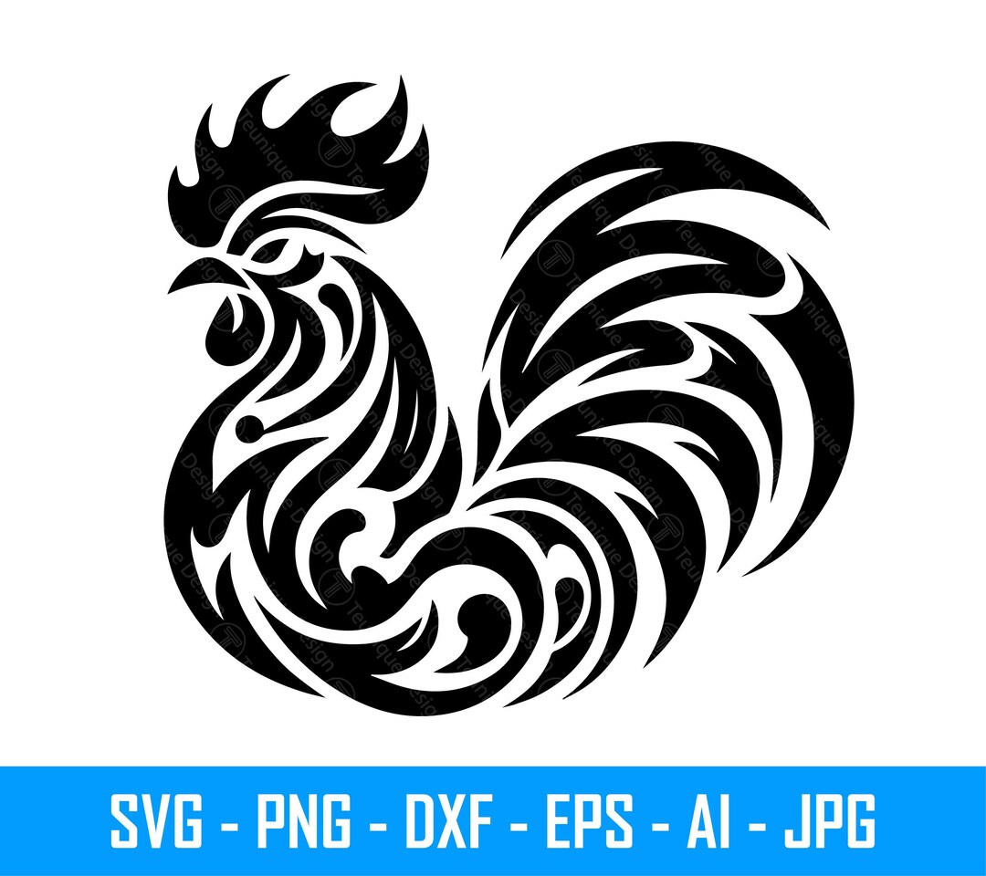Tribal Rooster SVG, Vector Cut File for Cricut, Farm Animal Designs ...