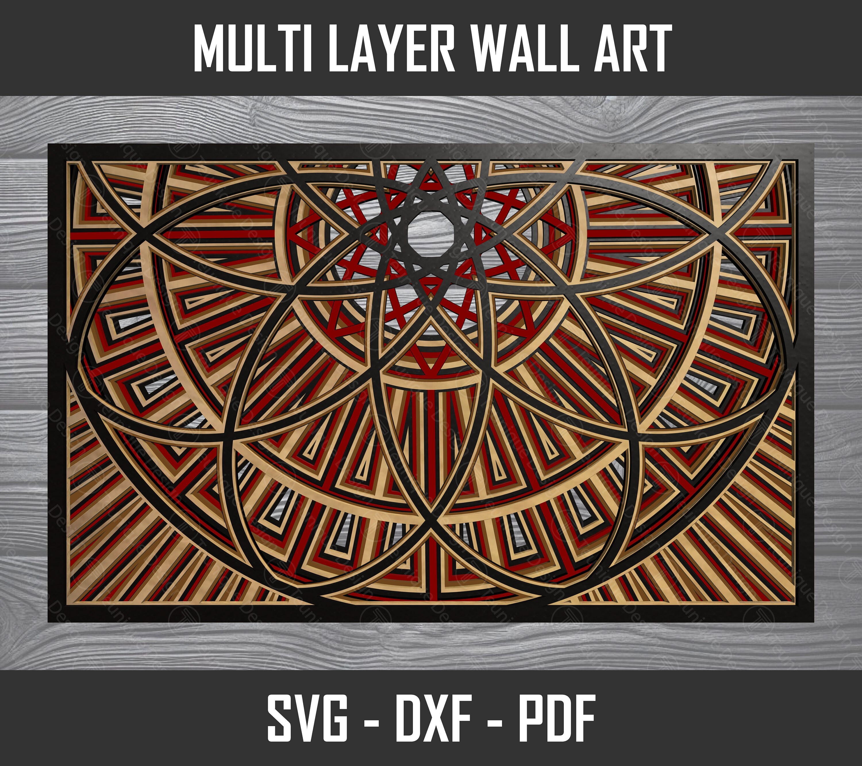 Multi Layer Wall Art Laser Cut Files, 12 Layer Mandala Design, SVG, DXF ...