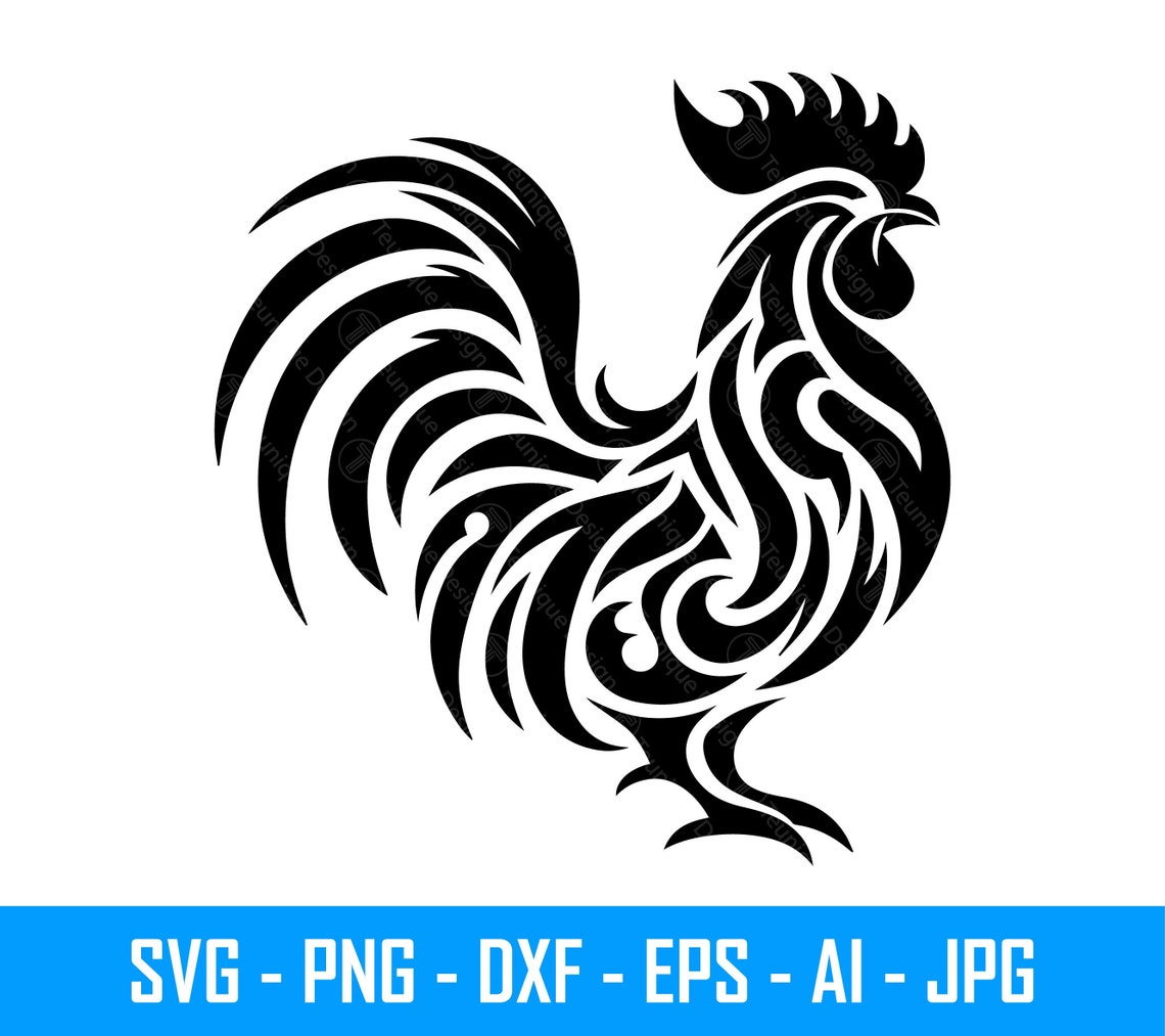 Tribal Rooster SVG, Vector Cut File for Cricut, Farm Animal Designs ...