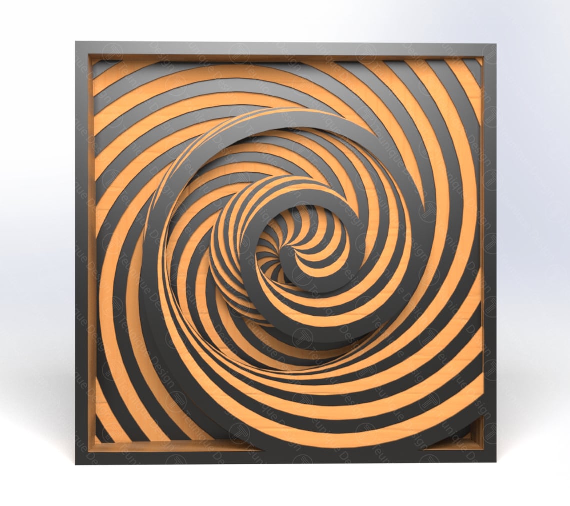 Layered Wall Art Spiral Laser Cut File, Multilayer Helix SVG Vector ...