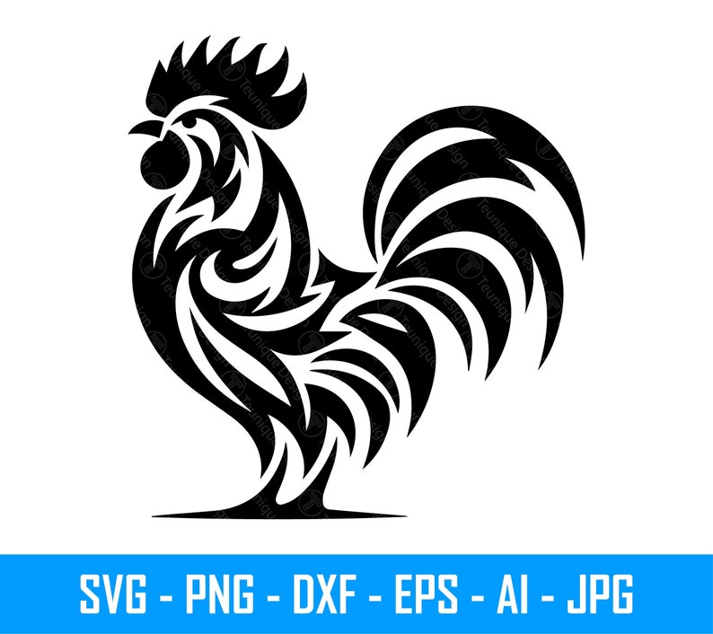 Tribal Rooster SVG Vector Cut File for Cricut Farm Animal - Etsy