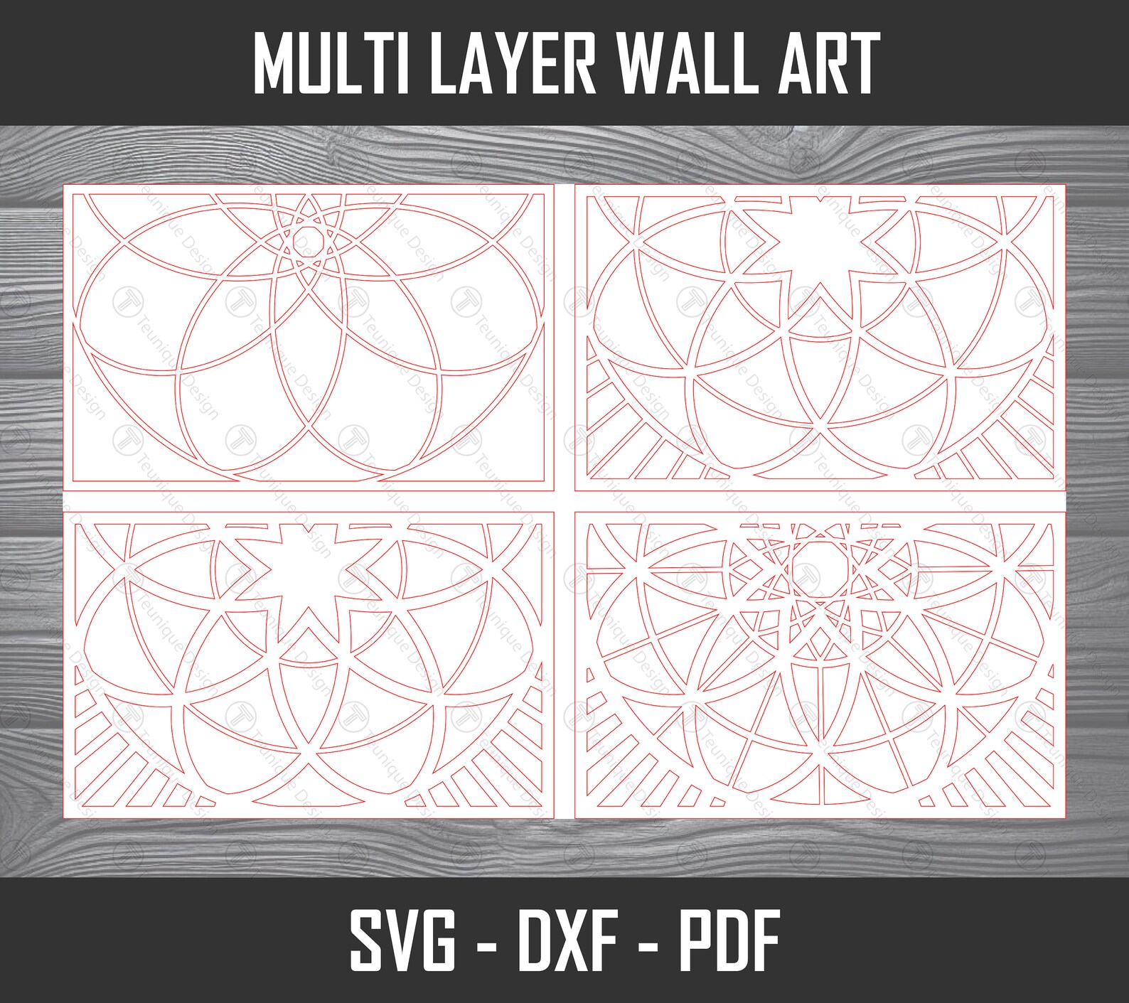Multi Layer Wall Art Laser Cut Files, 12 Layer Mandala Design, SVG, DXF ...