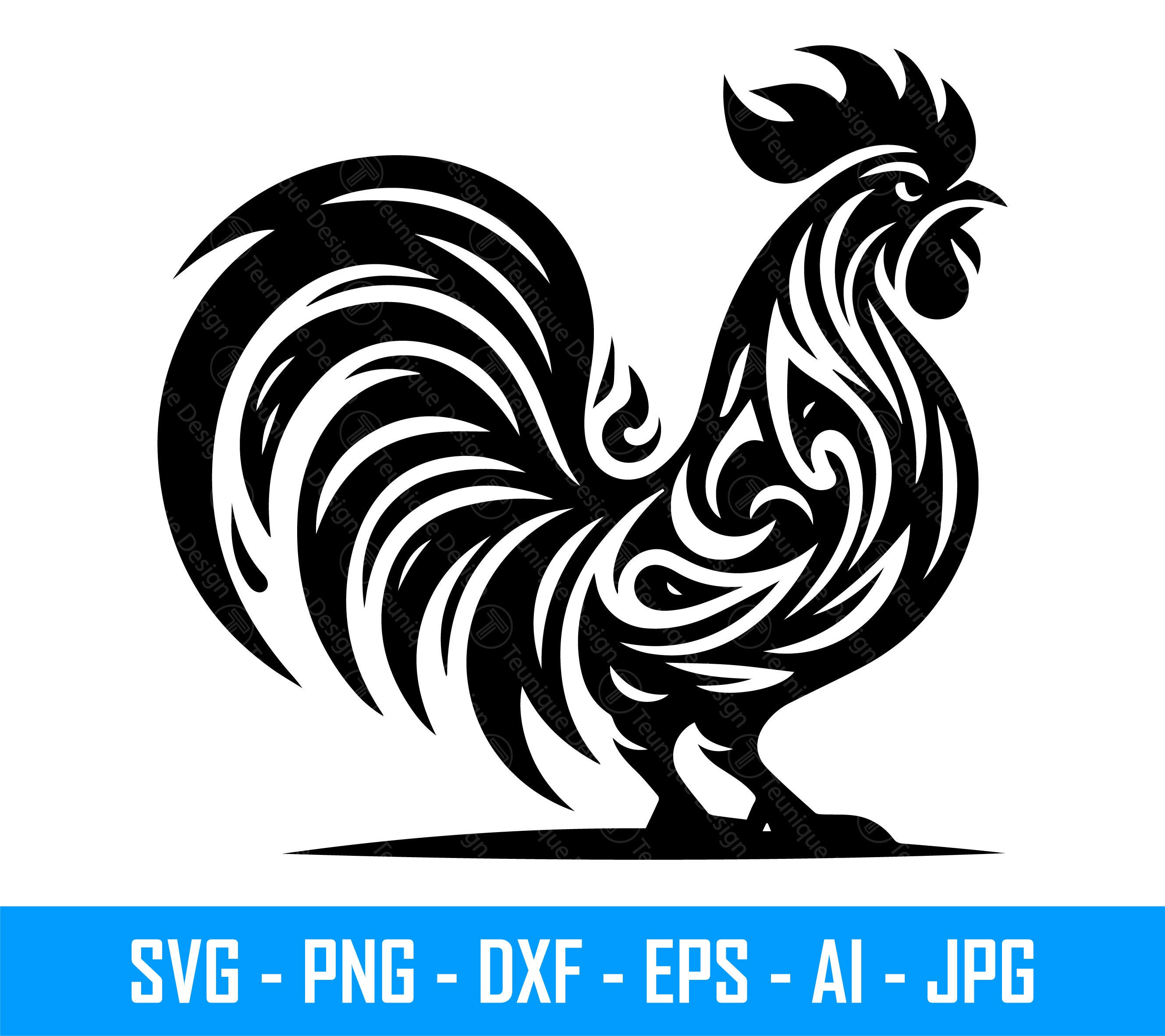 Tribal Rooster SVG Vector Cut File for Cricut Farm Animal - Etsy