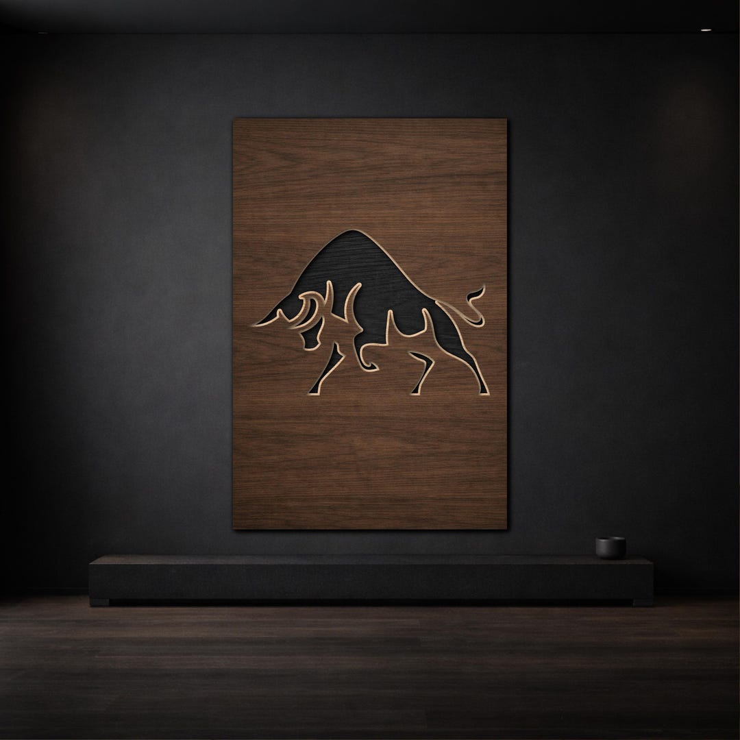 Layered Bull SVG PDF DXF – 3 Layer Animal Design for Laser Cutting ...
