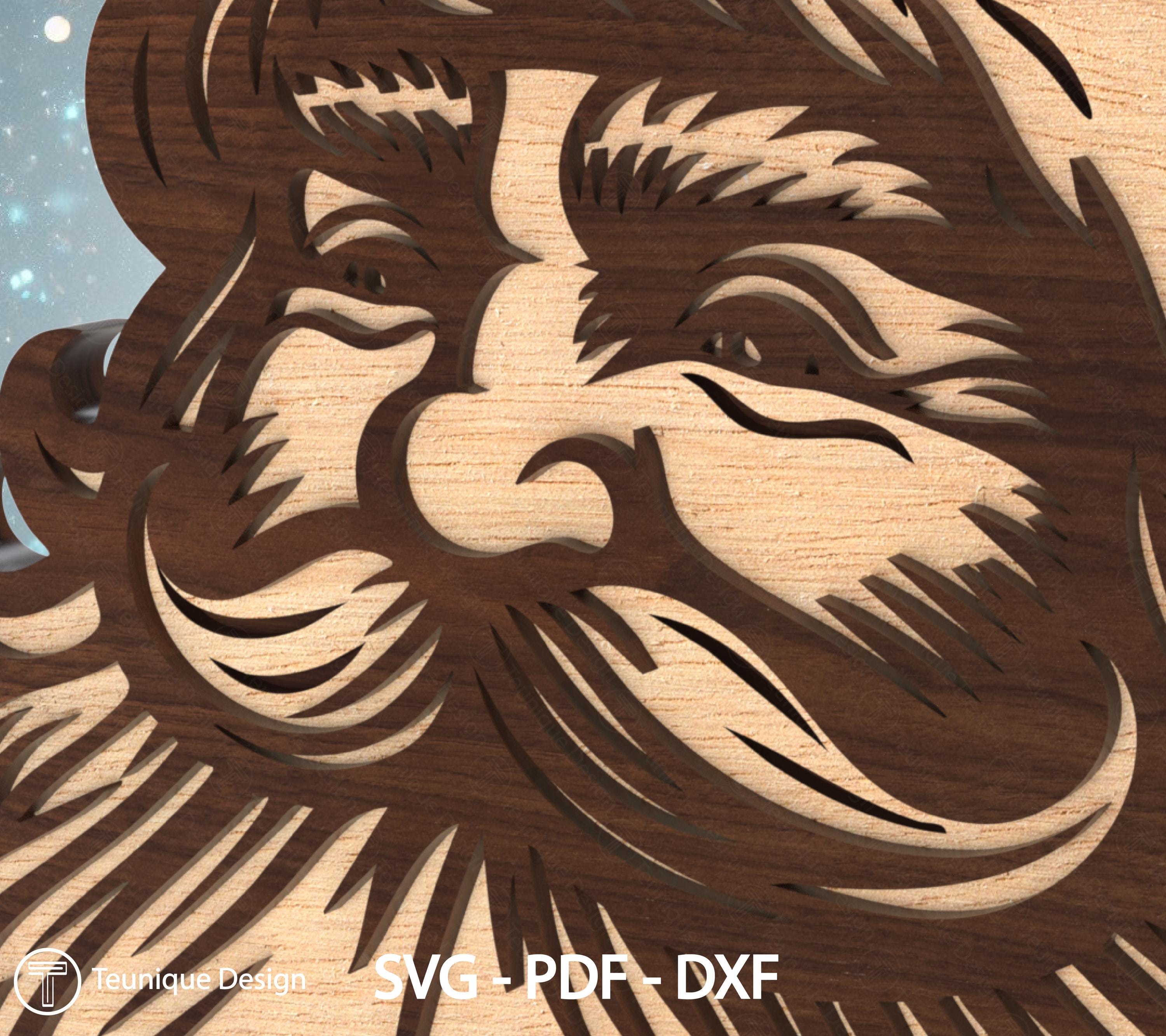 Layered Santa, Santa SVG PDF DXF Laser Cutting Files, Christmas 3D Wood ...
