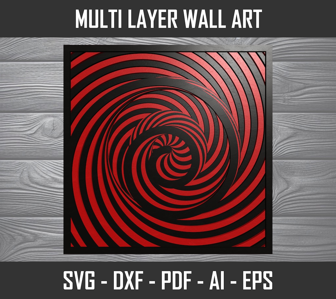 Layered Wall Art Spiral Laser Cut File, Multilayer Helix SVG Vector ...
