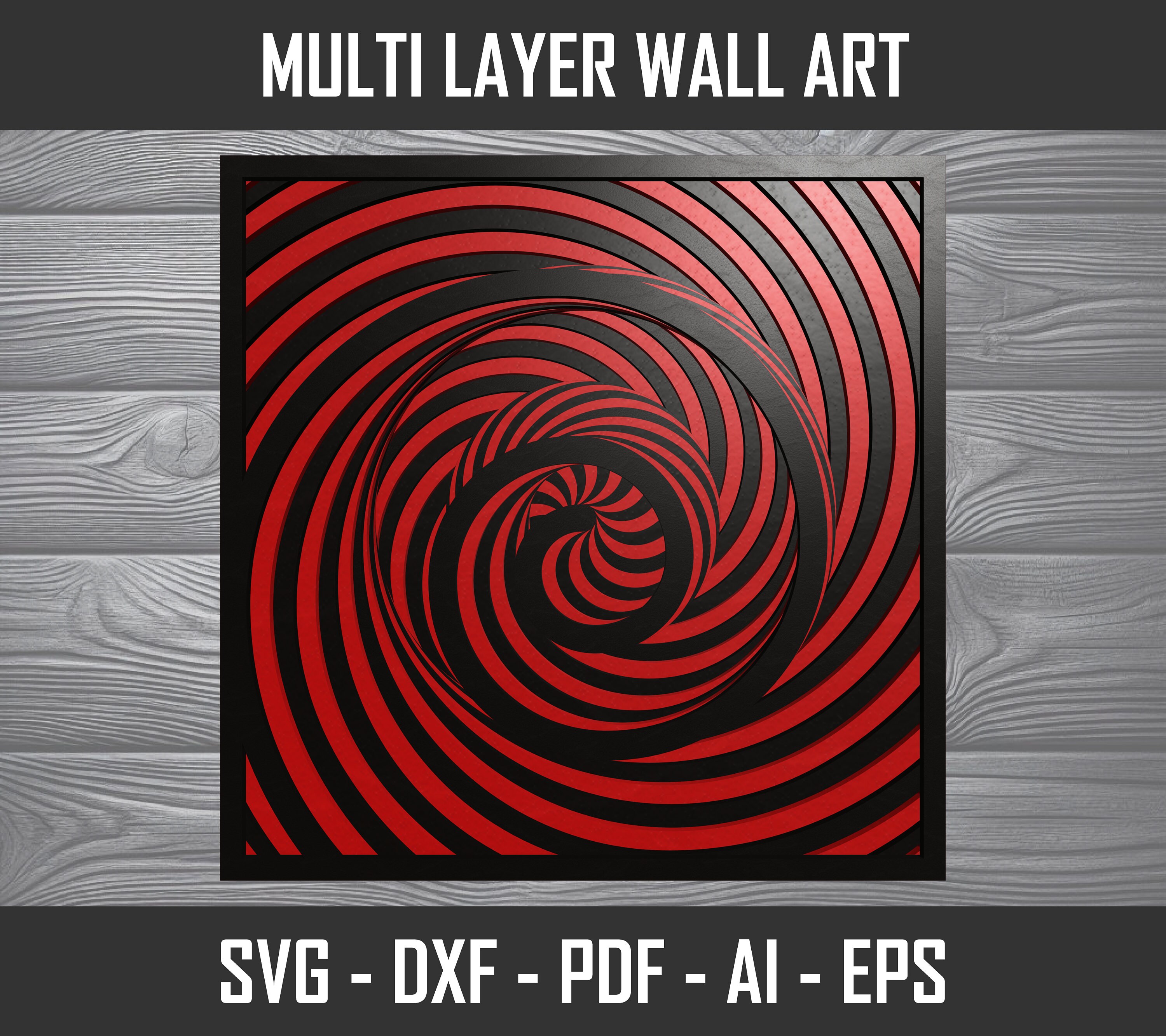 Layered Wall Art Spiral Laser Cut File, Multilayer Helix SVG Vector ...