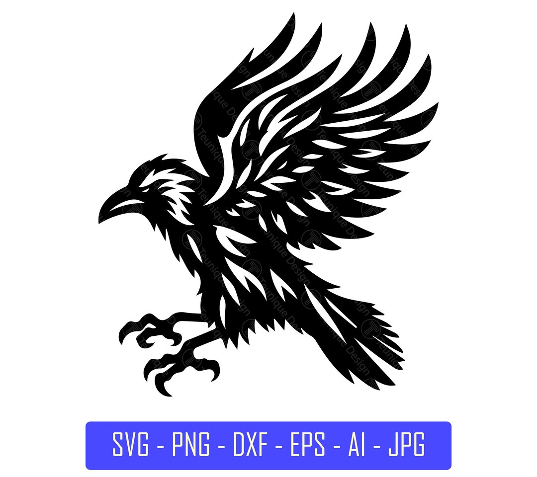 Crow Raven SVG, Cut File for Laser, Cricut T-shirt Design, Sublimation ...