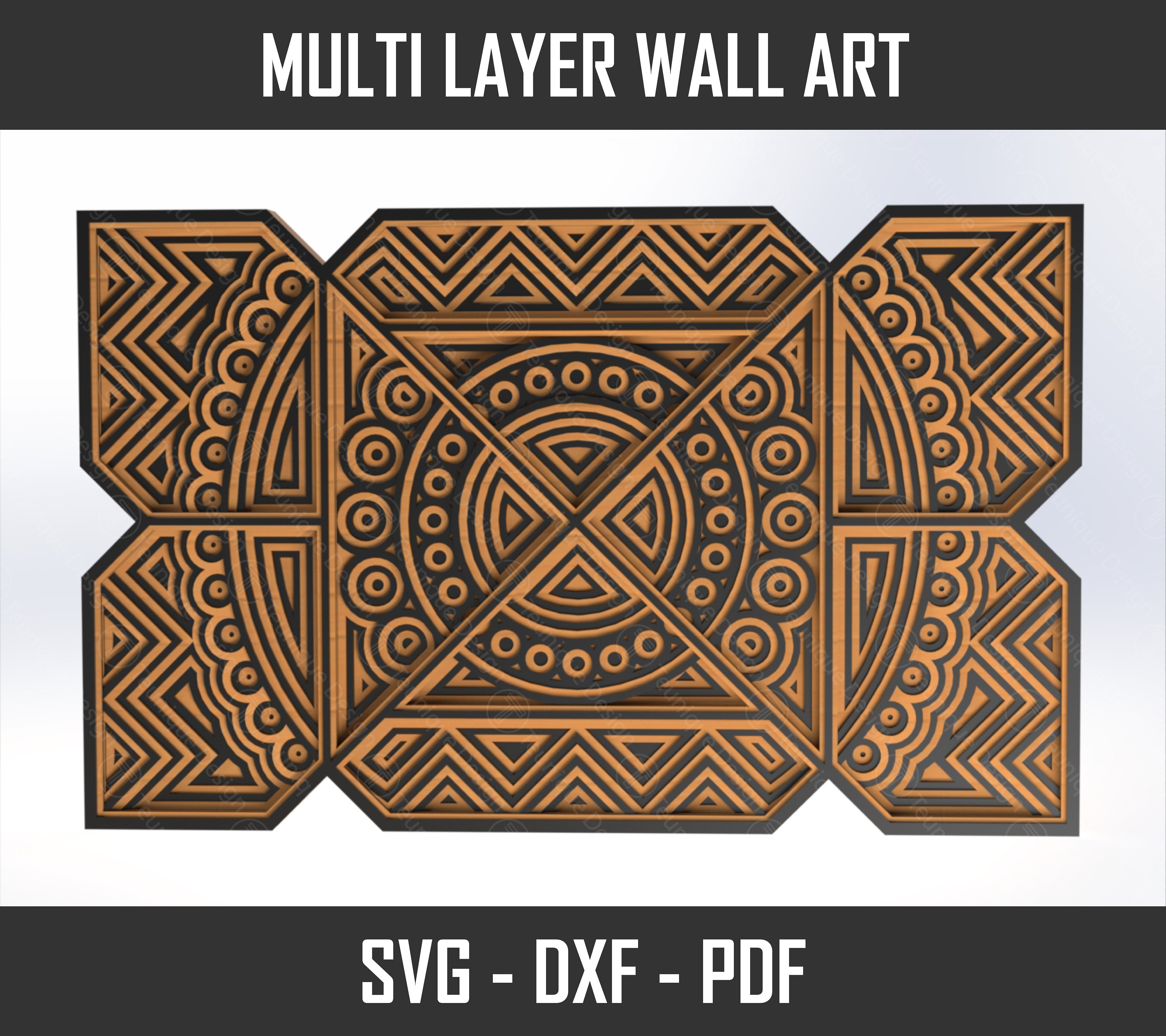 Layered Wall Art Laser Cut File, Multilayer SVG Vector Drawing, 10 ...