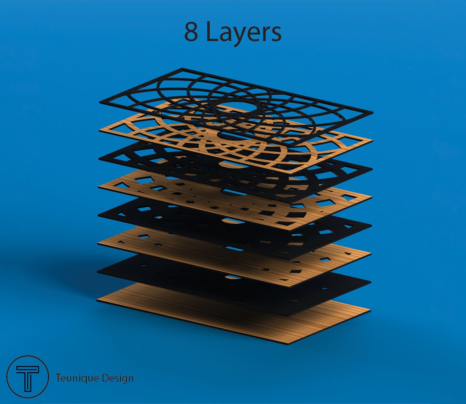 Layered Wall Art Laser Cut File, Multilayer SVG Vector Drawing, 8 Layer ...