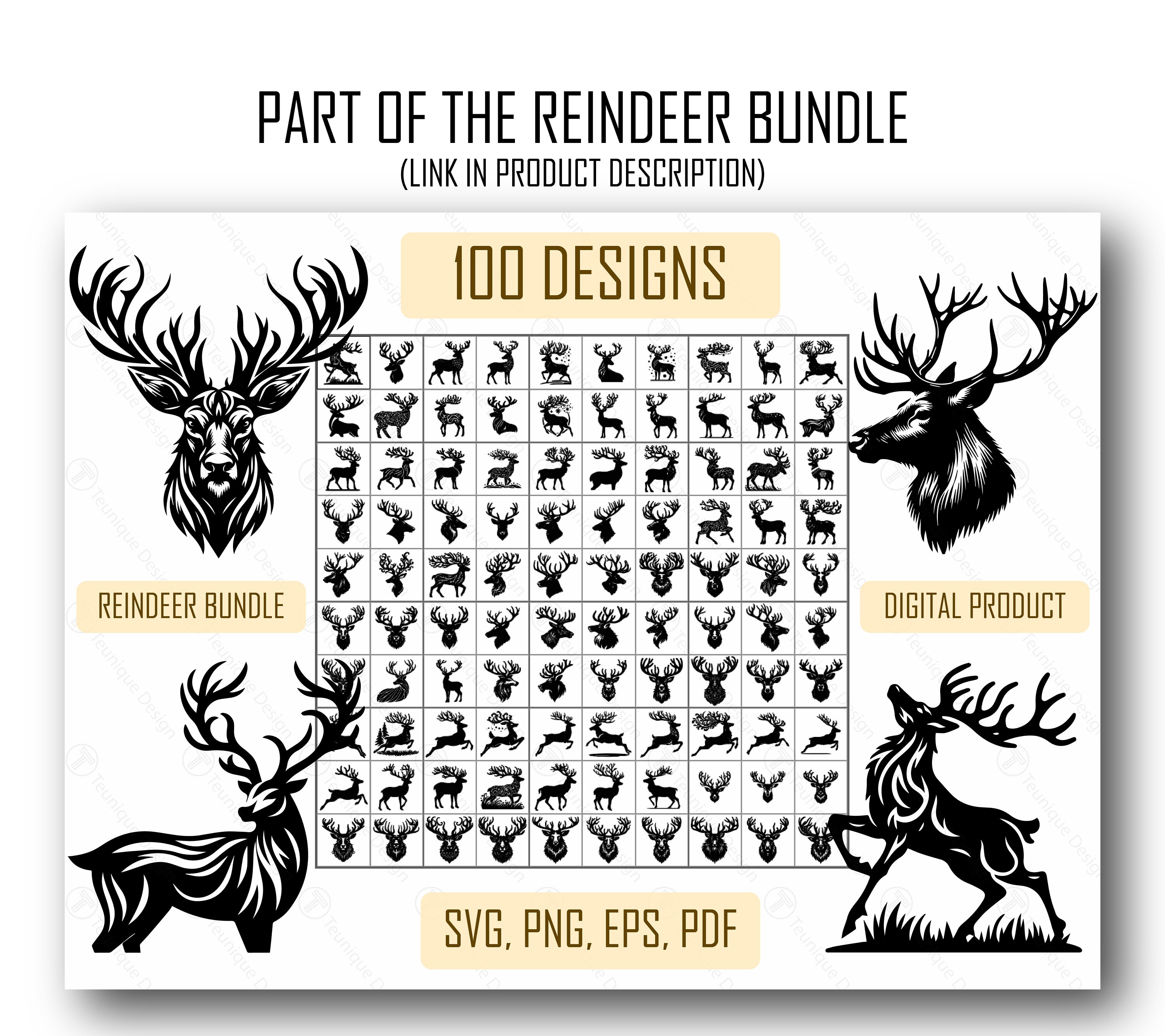 Reindeer SVG, Christmas Svg, Reindeer Cricut Cut Files - Etsy