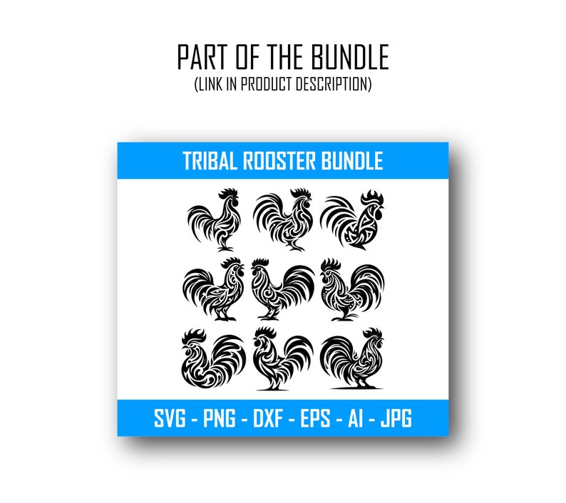 Tribal Rooster SVG, Vector Cut File for Cricut, Farm Animal Designs ...