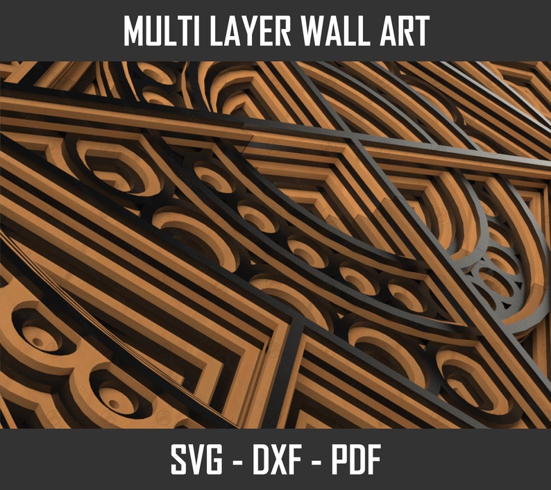 Layered Wall Art Laser Cut File, Multilayer SVG Vector Drawing, 10 ...