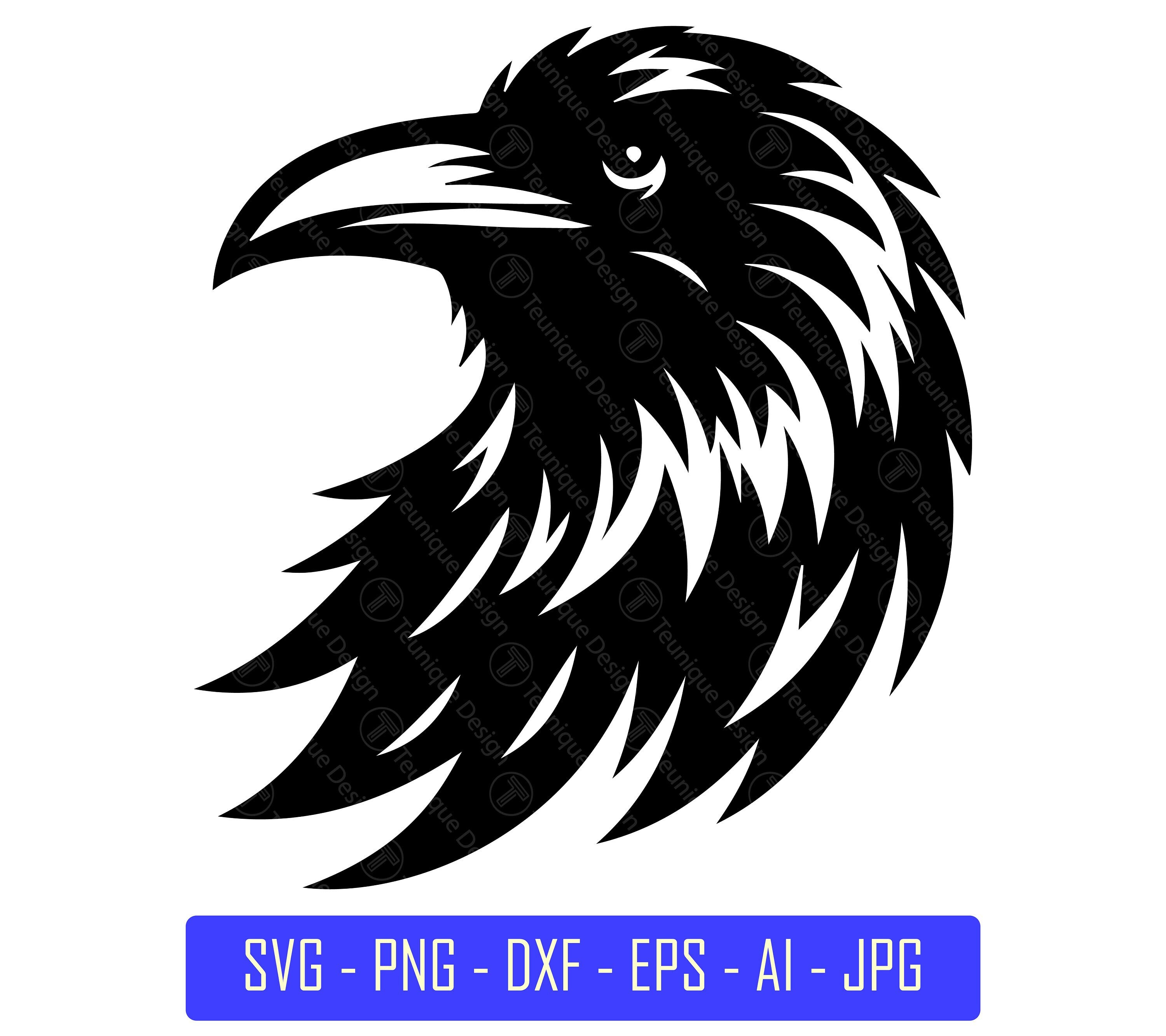 Raven Crow Cut Files for Cricut, Laser SVG Bird Design, T-shirt ...