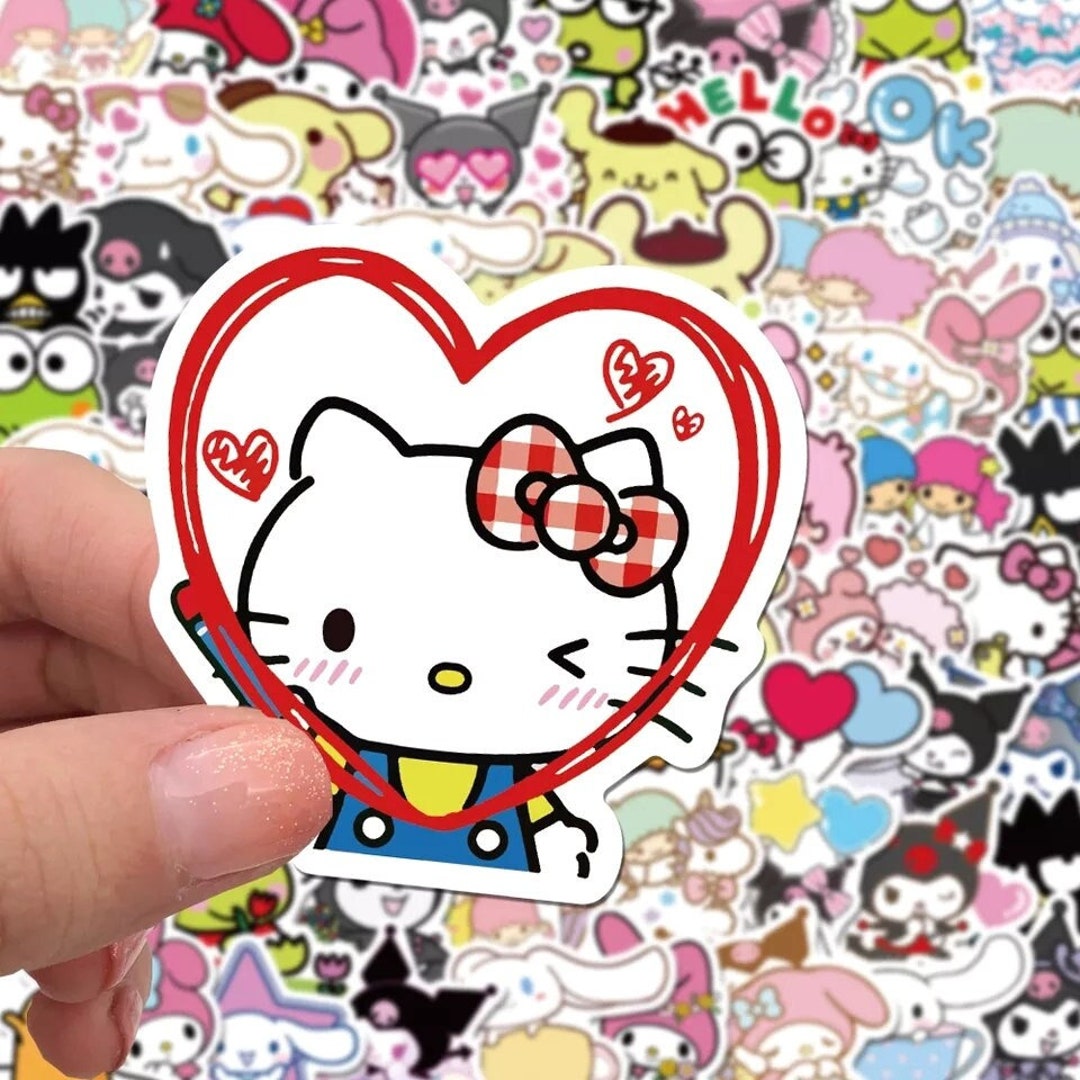 Hello Kitty Mixed Cartoon Sanrio Stickers 50/100pcs Cute Hello Kitty ...