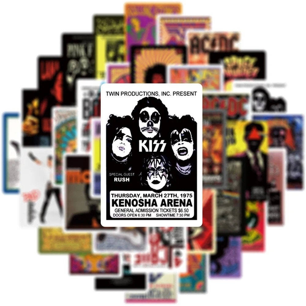 50pcs Rock Music Graffiti Stickers for Guitar Computer Scrapbook ...