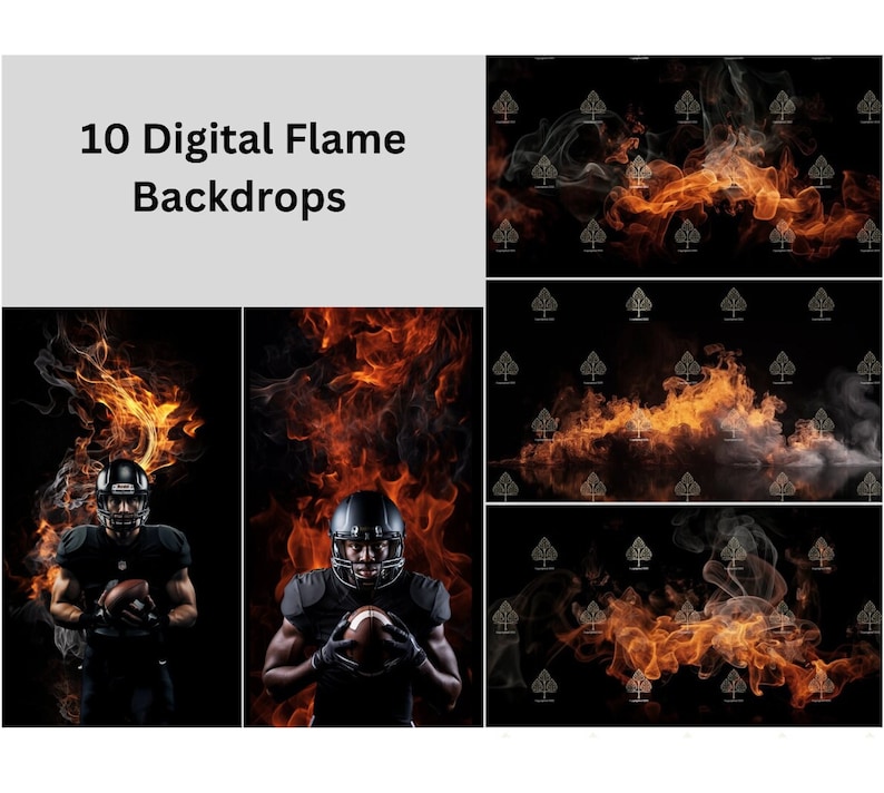 10 Fire and Flames Digital Photo Background, Sports Backdrops, Studio ...