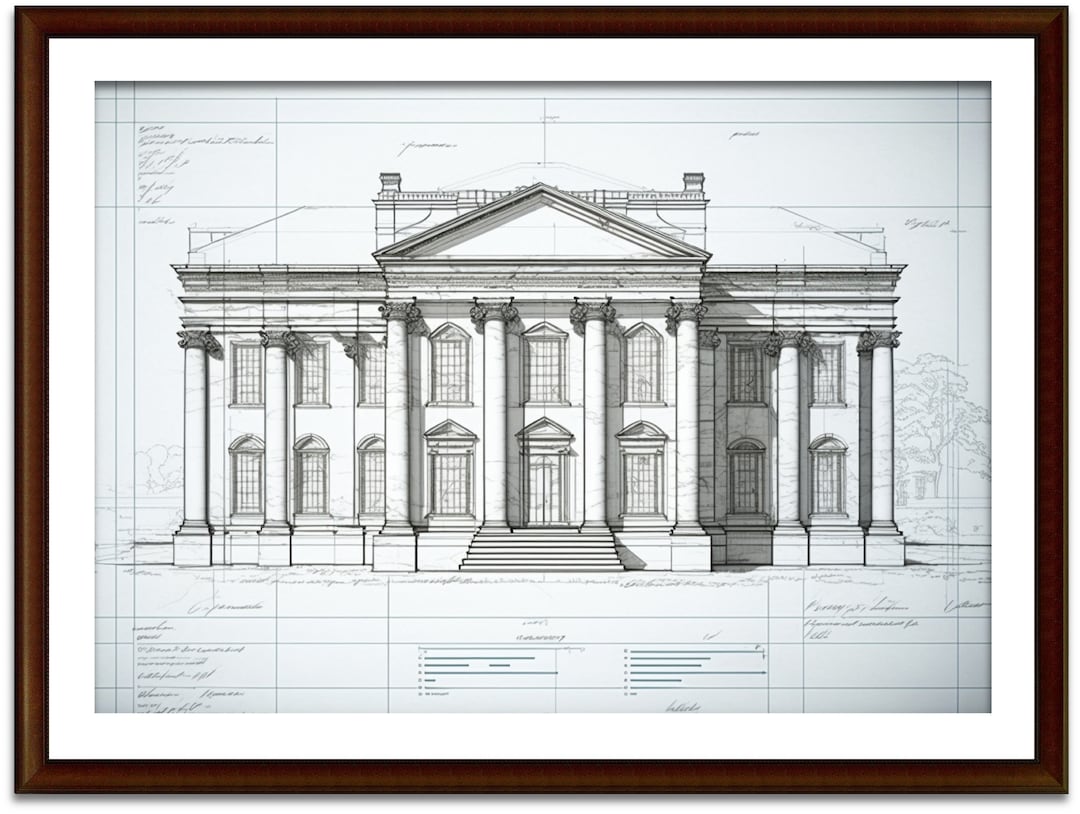 GEORGIAN Digital Download Artwork - Architectural Blueprint, Sketch ...
