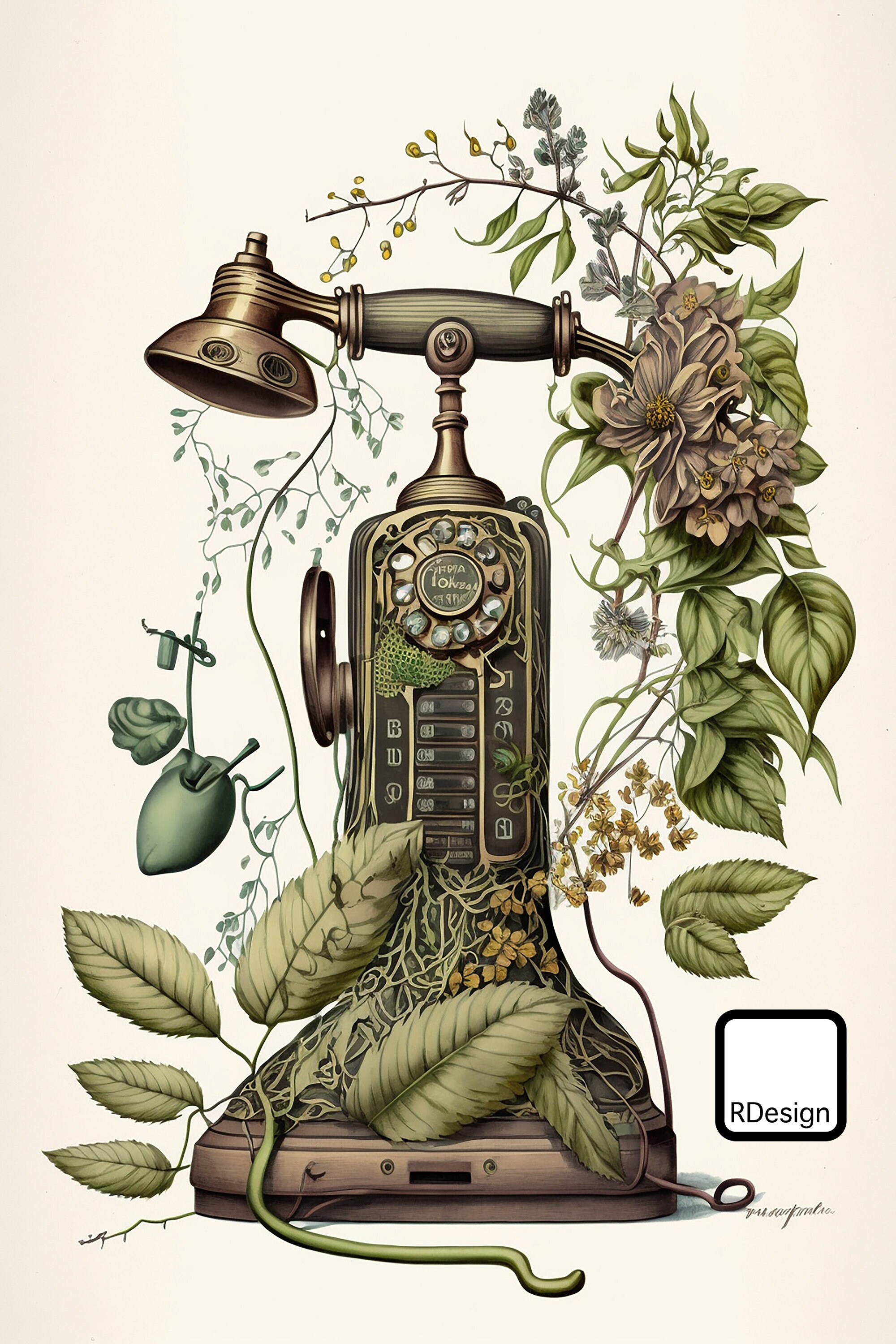 PHONE II Digital Download Artwork - Telephone, Antique, Quirky ...