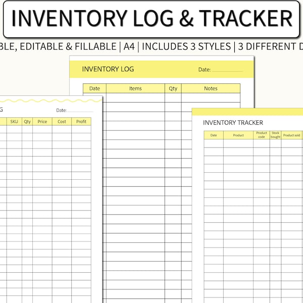 Inventory Log - Etsy