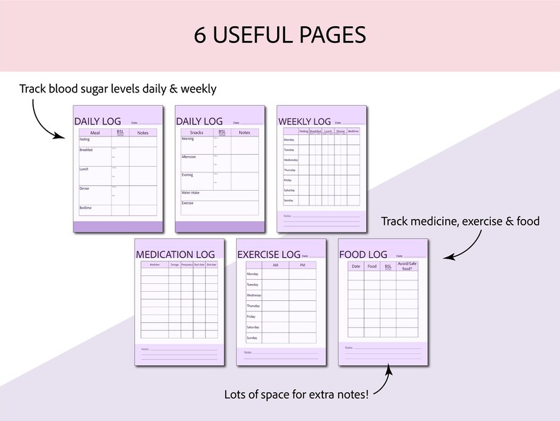Diabetes Journal | Printable | US Letter/a4 Size | Blood Sugar Tracker ...