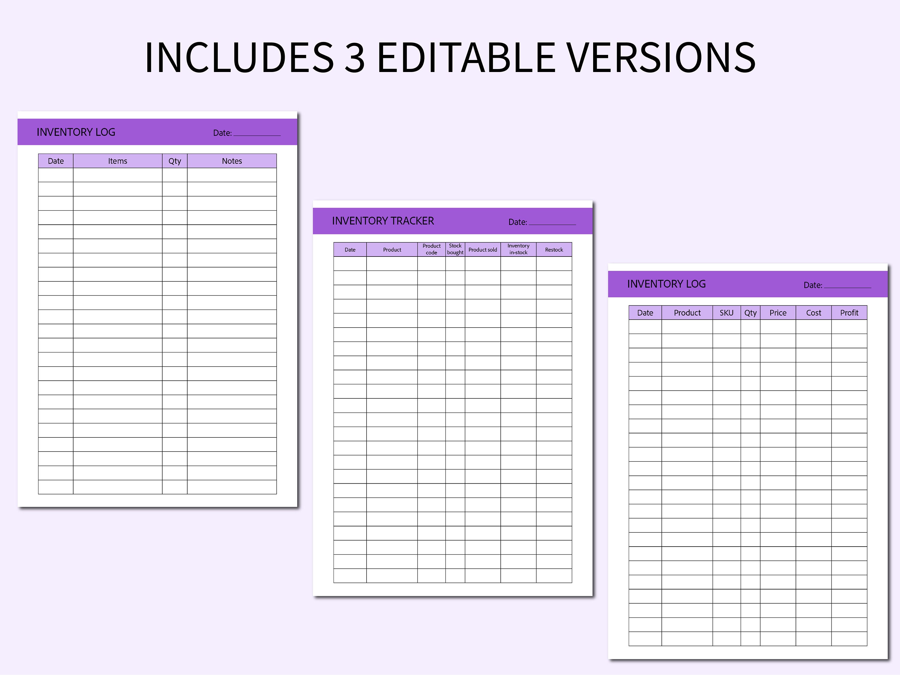Editable Inventory Tracker - Printable & Fillable | A4 | Template ... Editable Inventory Tracker - Printable & Fillable | A4 | Template ...