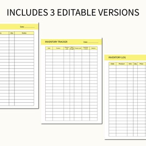 Editable Inventory Tracker - Printable & Fillable | A4 | Inventory ...