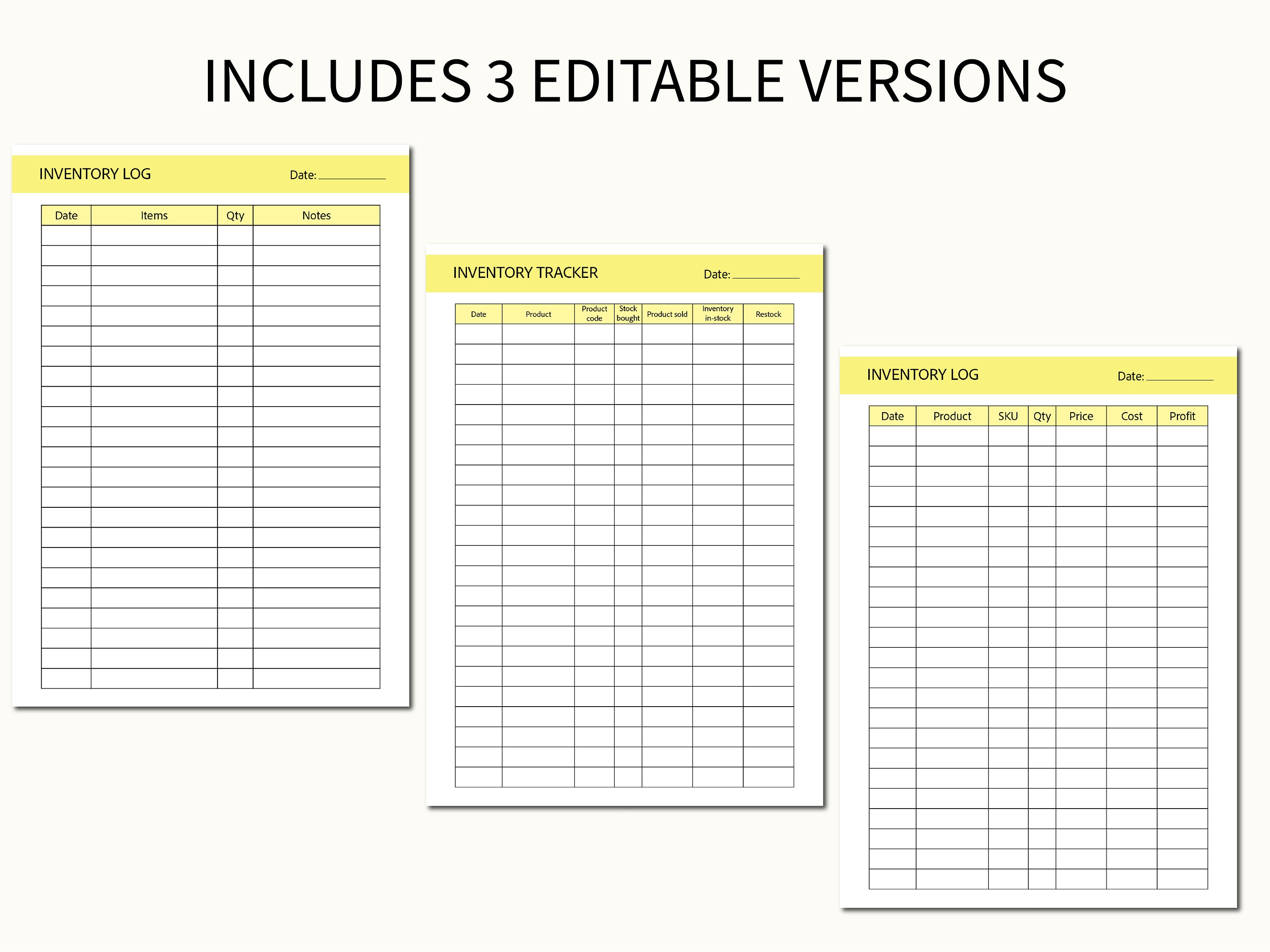 Editable Inventory Tracker - Printable & Fillable | A4 | Inventory ... Editable Inventory Tracker - Printable & Fillable | A4 | Inventory ...