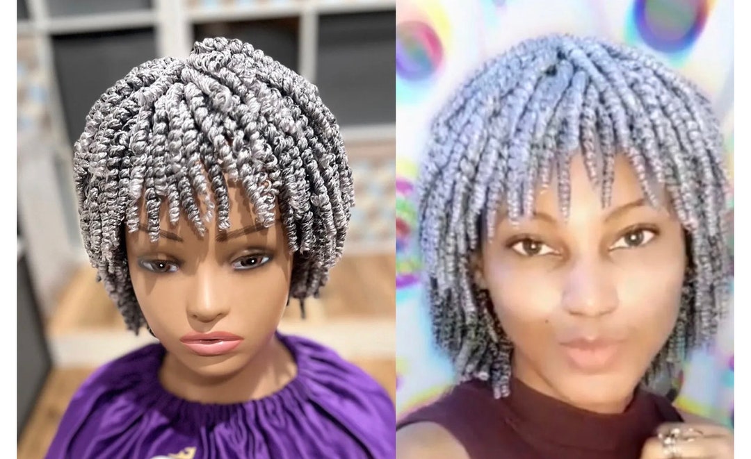 Gray Spiral Braided Wig - Etsy