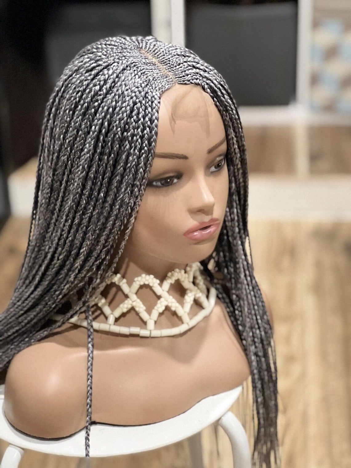 Gray Braided Cornrow Wig - Etsy